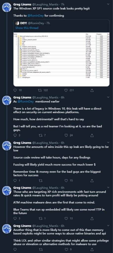 Windows XP source code leaked - Task Boot